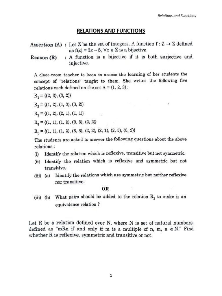 Relations and Functions | PDF