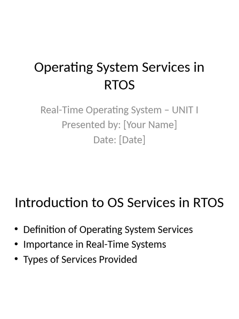 RTOS OS Services Presentation | PDF | Operating System | Scheduling (Computing)