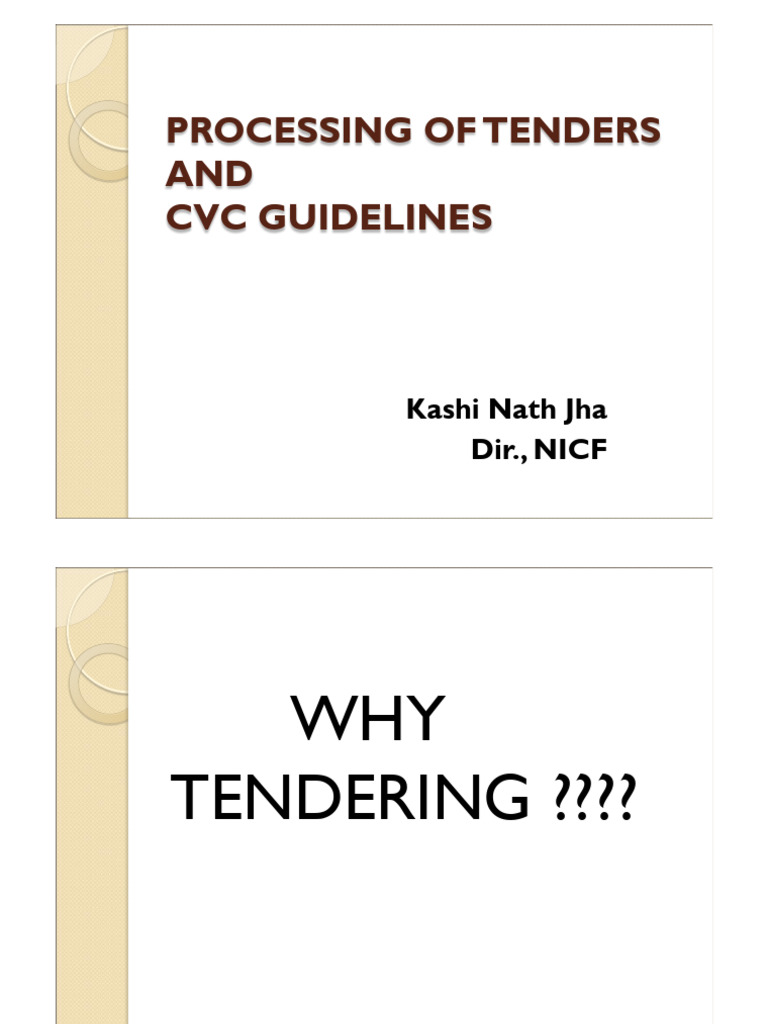 CVC Tender Guideline | PDF | Procurement
