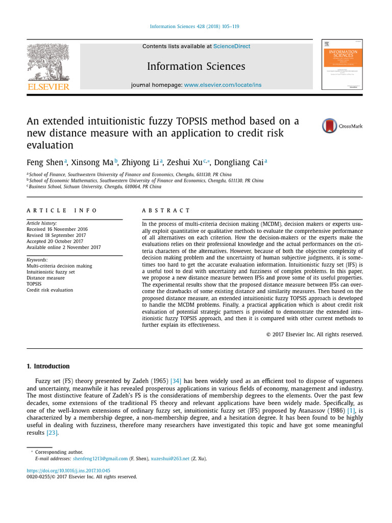 An Extended Intuitionistic Fuzzy TOPSIS Method Based | PDF ...