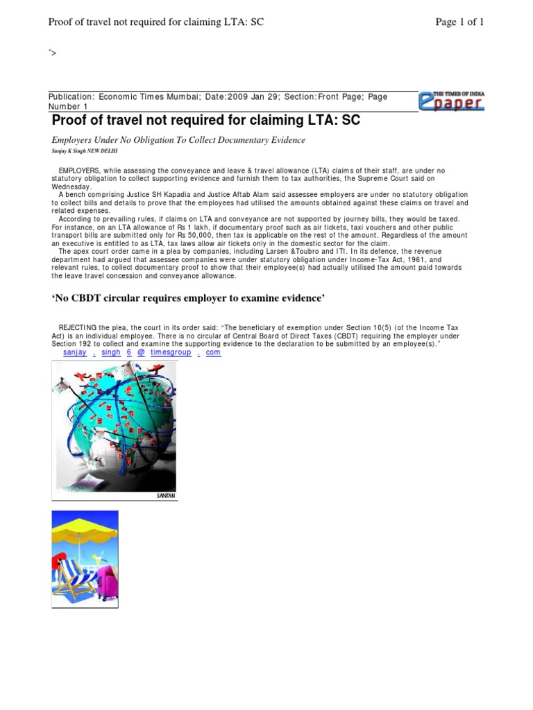 No Proof Needed for LTA Claims | PDF