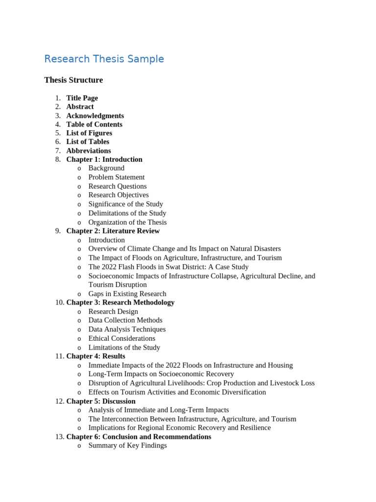 Research Thesis Sample | PDF | Climate Resilience | Agriculture