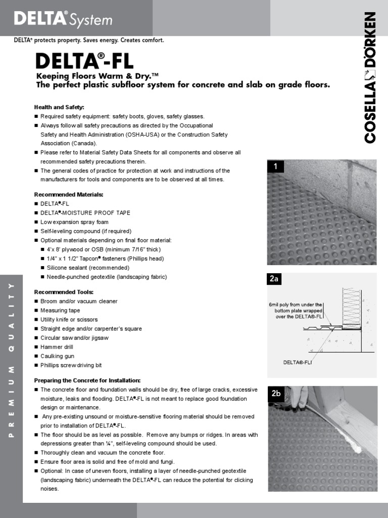 Installation Instructions for DELTA®-FL Subfloor System for Concrete ...