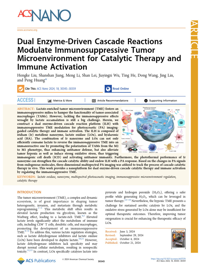 Liu Et Al 2024 Dual Enzyme Driven Cascade Reactions Modulate ...
