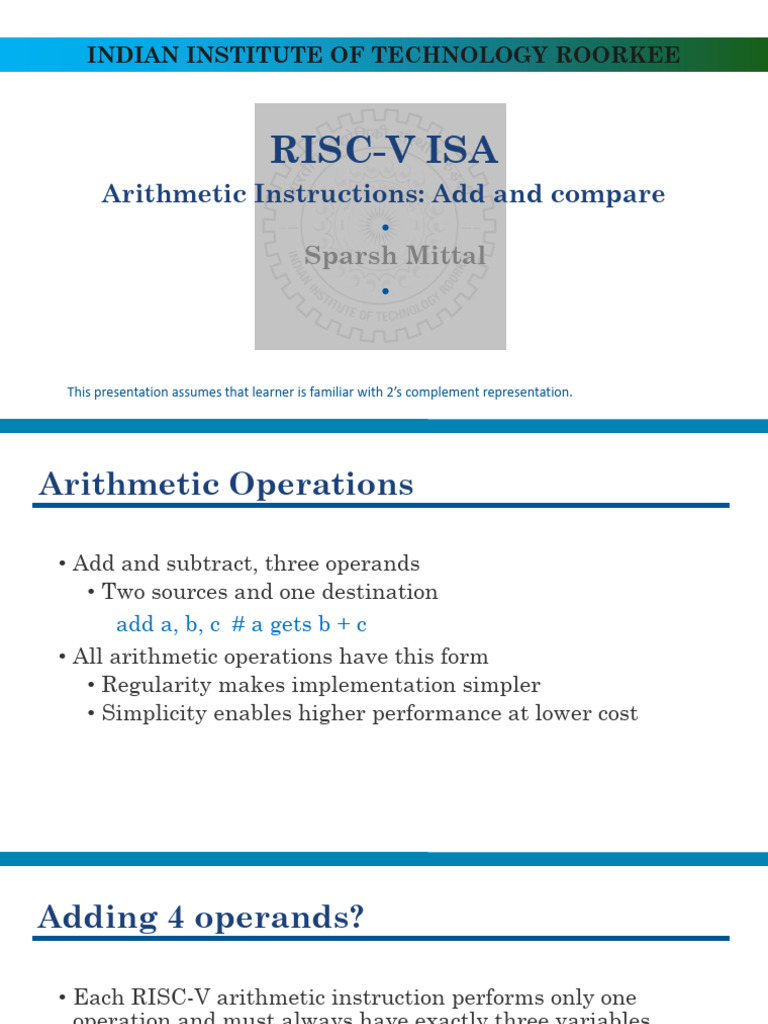 3 RISC-V ArithmeticInstructions Add Compare | PDF | Computer ...
