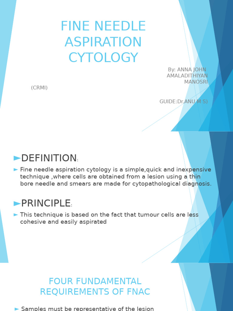 FNAC: Technique, Benefits, and Drawbacks | PDF | Cytopathology ...