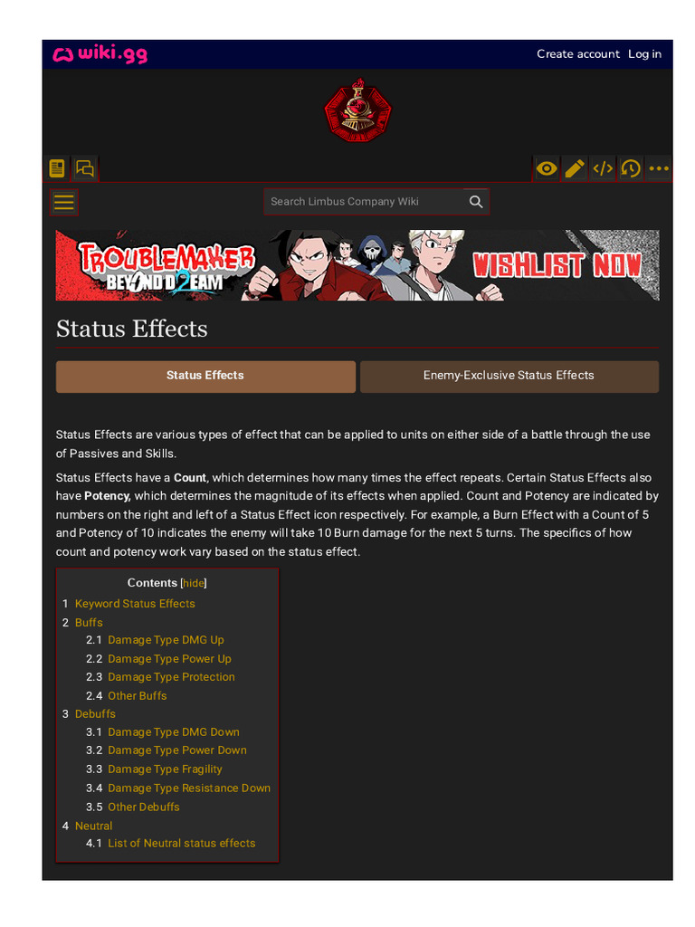 Limbus Company Status Effects Guide | PDF | Video Games | Gaming