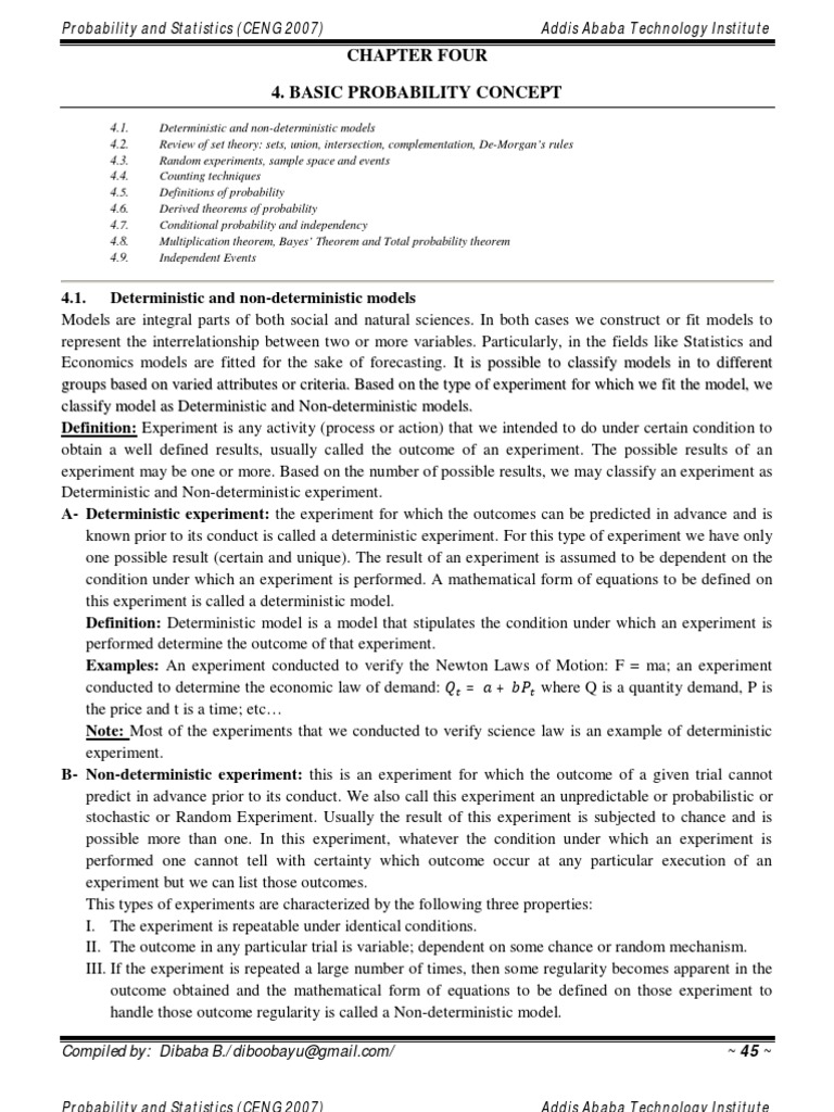 Basic Concepts of Probability | PDF | Probability Theory | Determinism