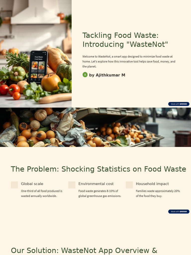 Tackling Food Waste Introducing WasteNot | PDF | Waste | Grocery Store
