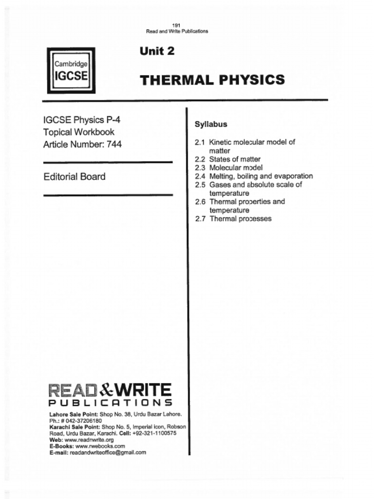 Past Papers With Answes On Kinetic Particle Model of Matter | PDF