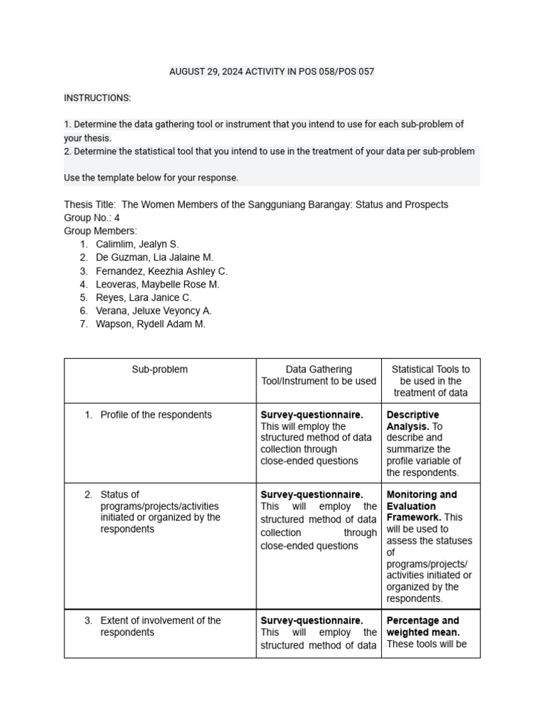 GROUP 4 Methodology and Sub Problems | PDF