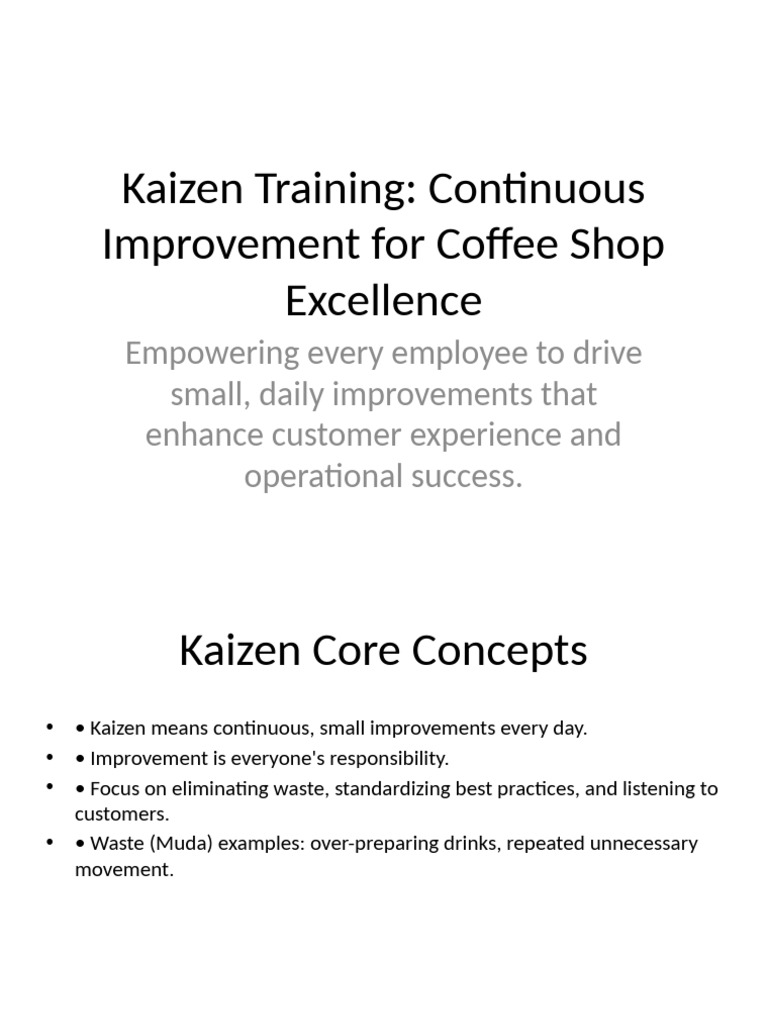 Kaizen Training for Coffee Shop Excellence | PDF | Business
