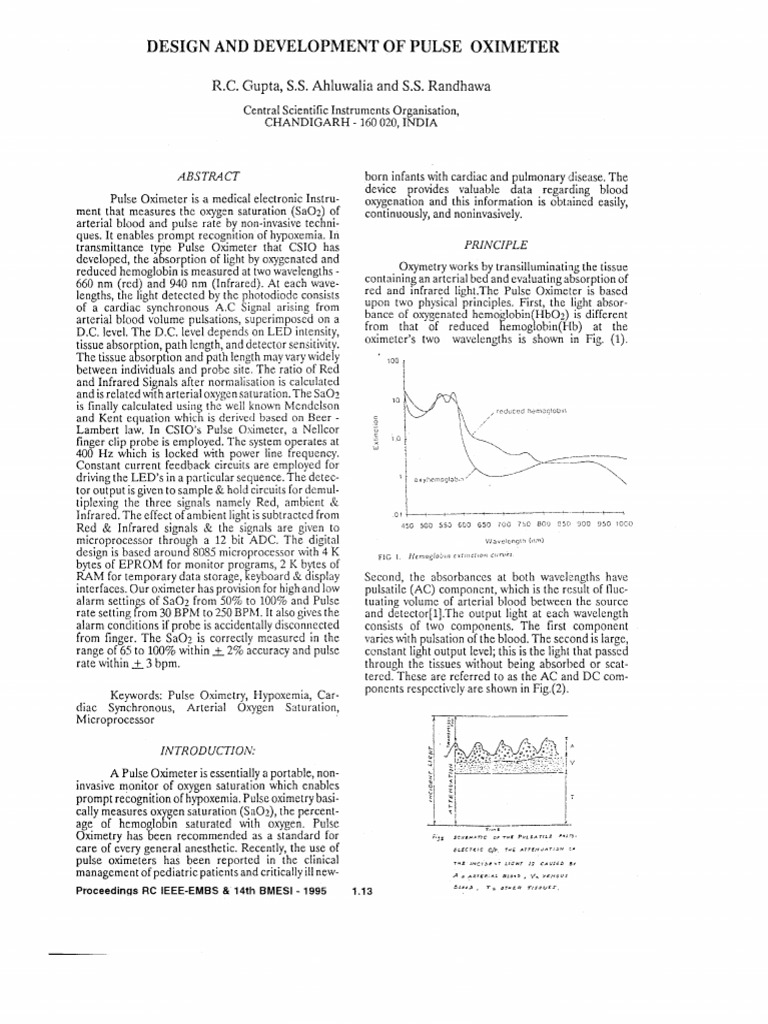 Pulse Oximeter Design and Development | PDF | Electrical Engineering ...