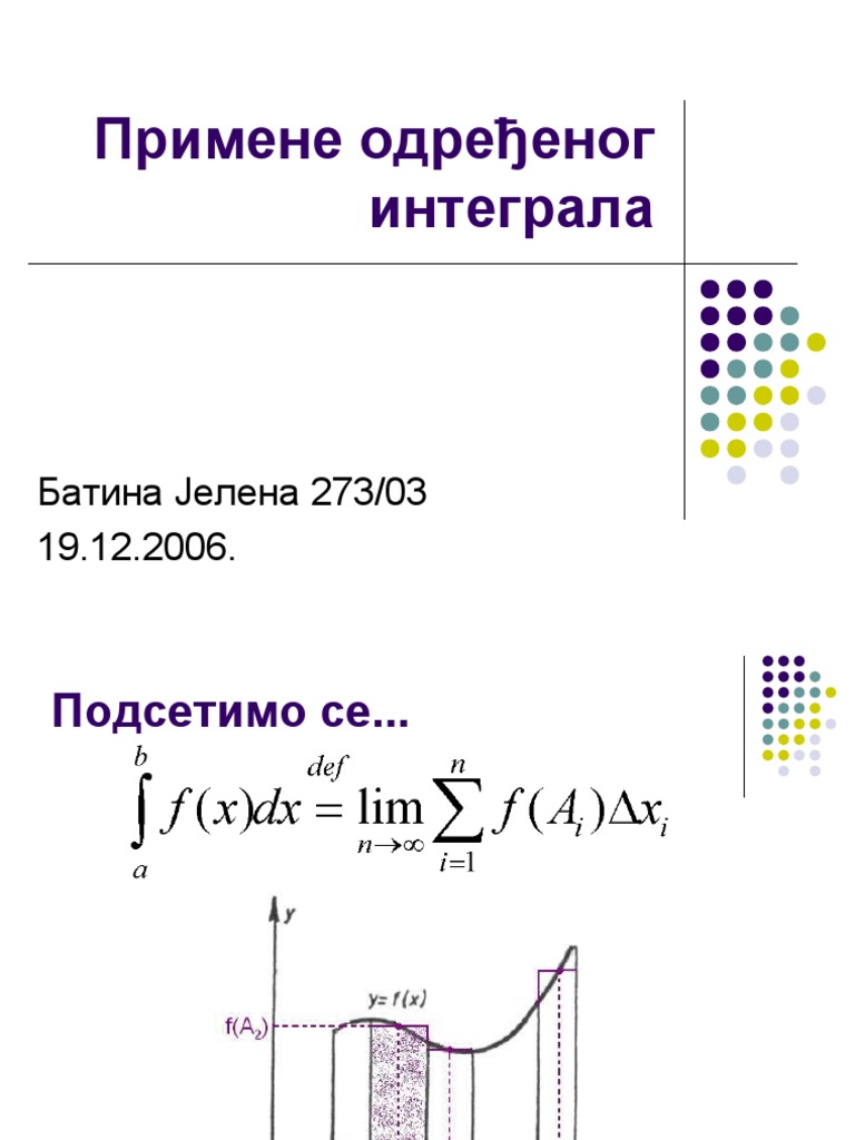 Primena Odredjenog Integrala | PDF