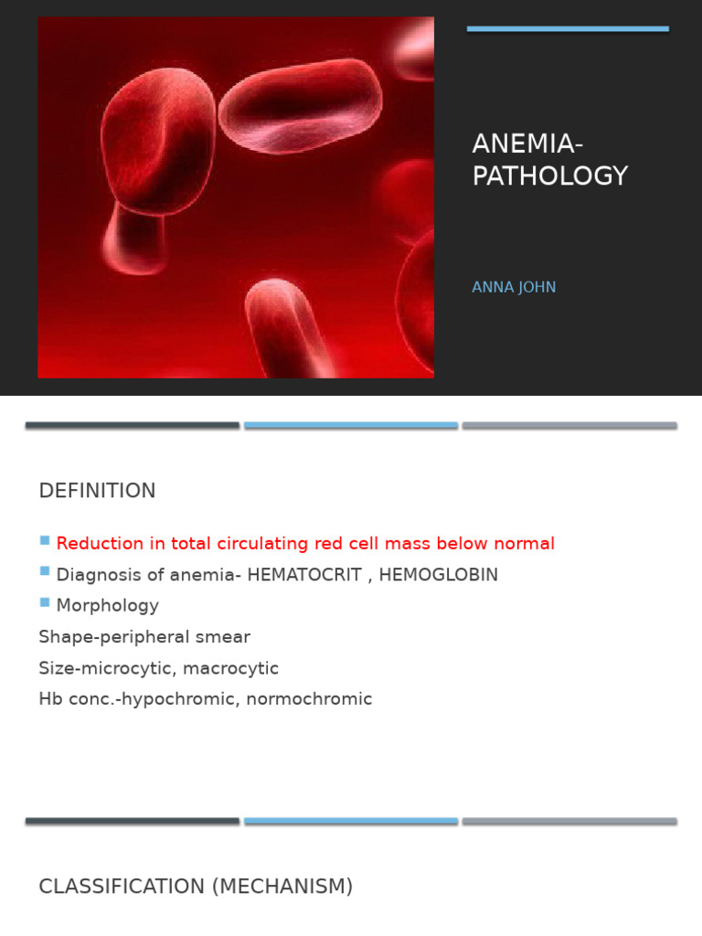 Anemia: Pathology and Classification | PDF