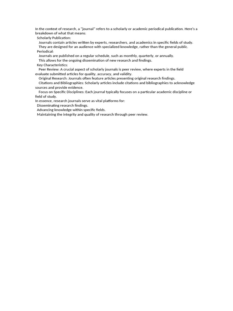 Understanding Scholarly Research Journals | PDF