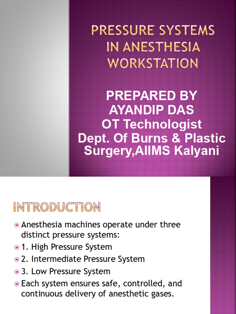 Anesthesia Machine Pressure Systems | PDF | Gases | Equipment