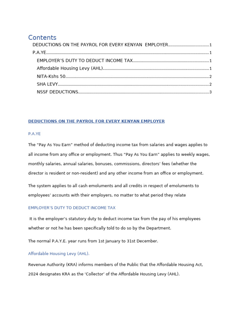 Statutory Deductions On Payroll | PDF | Payroll | Taxation