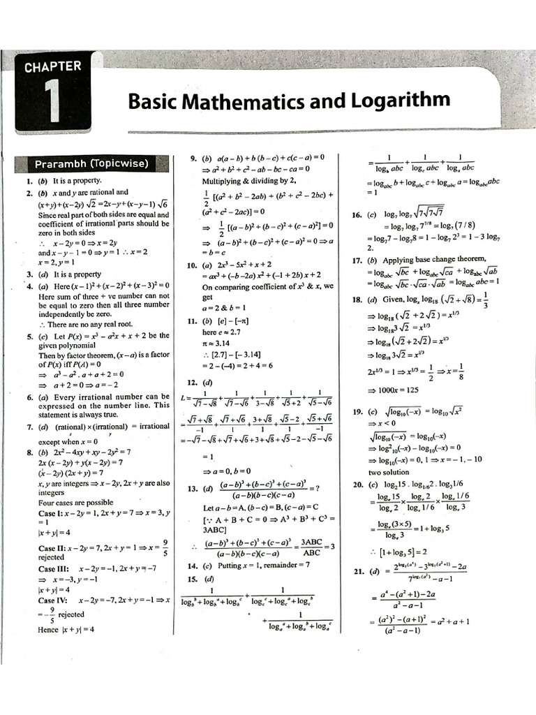 Class 11 (Basic Maths) | PDF