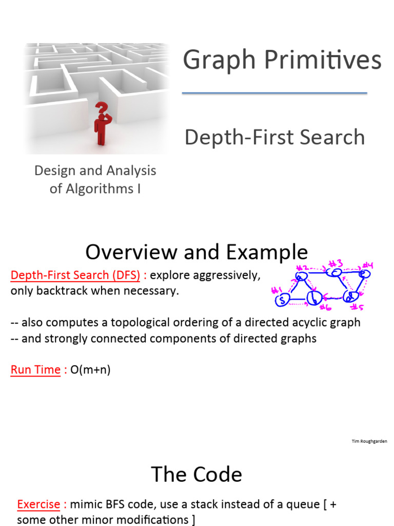 Slides Algo Graphs Dfs Typed | PDF | Vertex (Graph Theory) | Graph Theory
