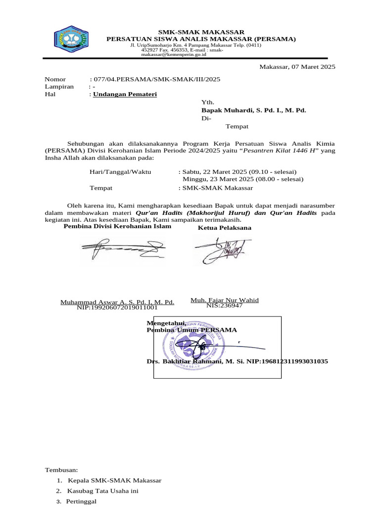 Muhardi, S. Pd. I., M. Pd. (Undangan) | PDF