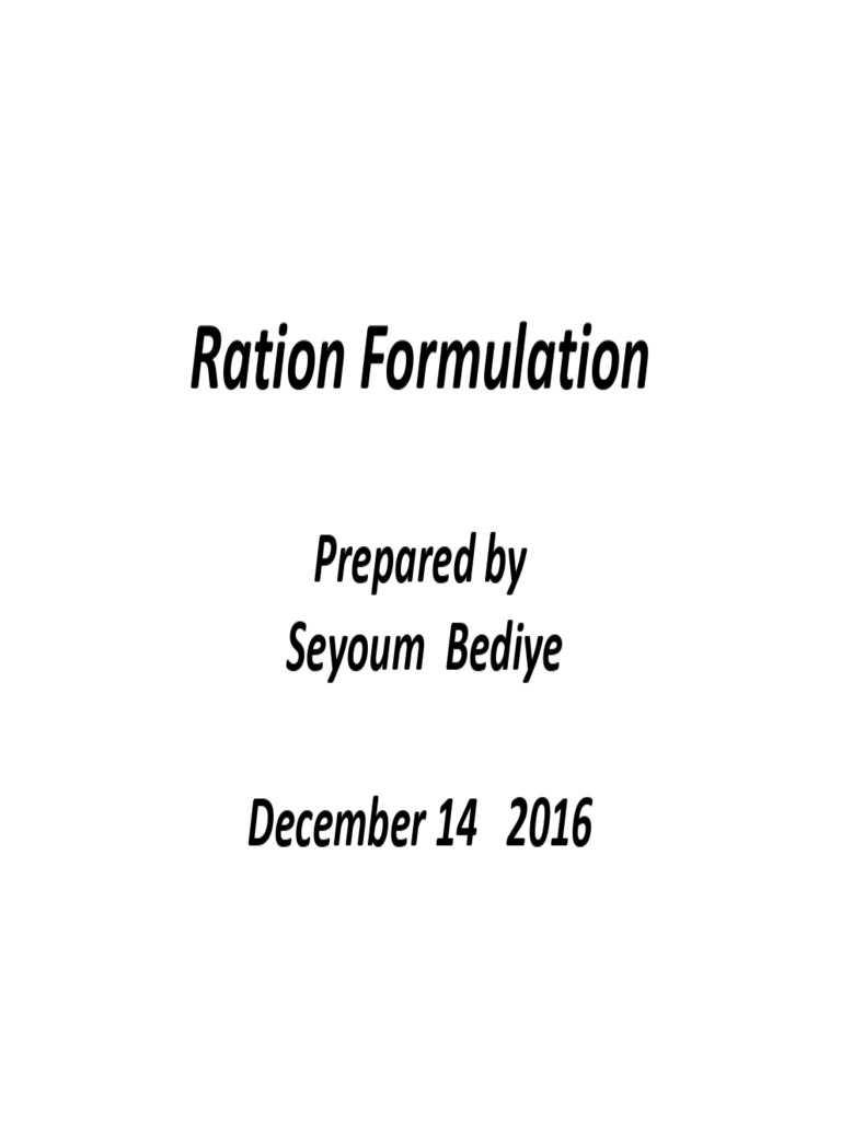 Pearson Square Ration Formulation Guide | PDF | Nutrients | Milk