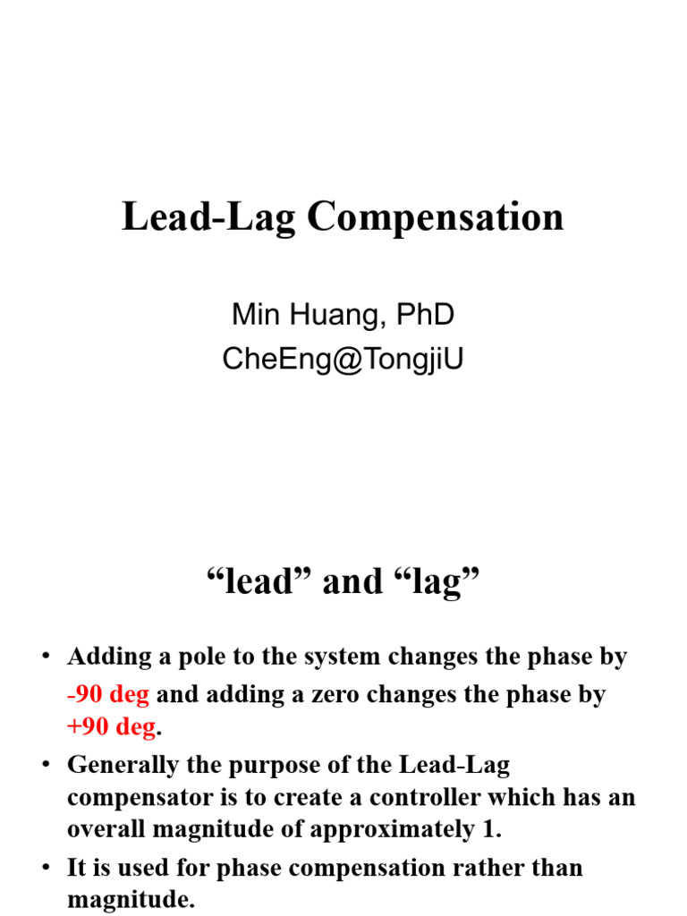 Lead-Lag Compensation Techniques | PDF | Classical Mechanics | Analog ...