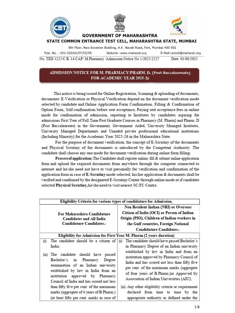 M Pharmacy Activity Shedule | PDF | Government Of India | Politics Of India