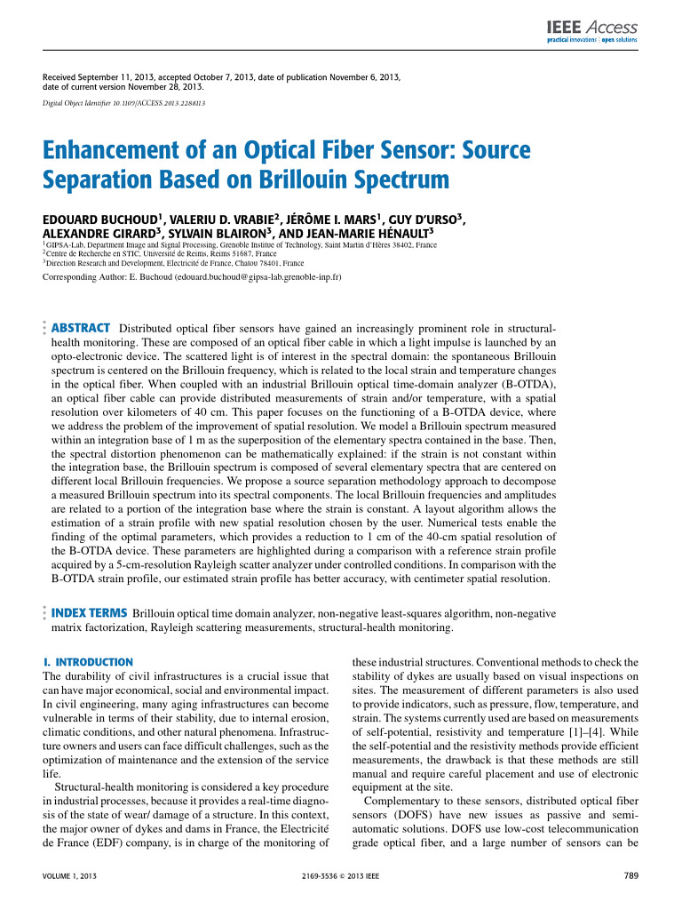 Enhancement of An Optical Fiber Sensor Source Separation Based On Brillouin Spectrum | PDF ...