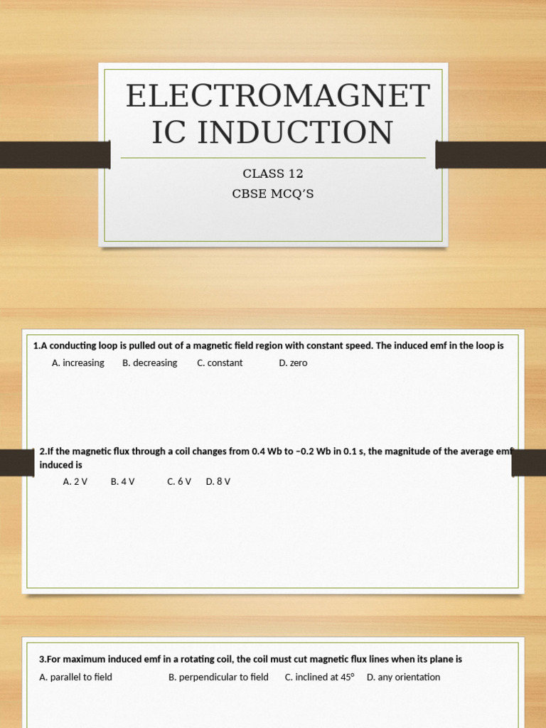 Electromagnetic Induction Part 1 Ppt | PDF | Inductance | Inductor