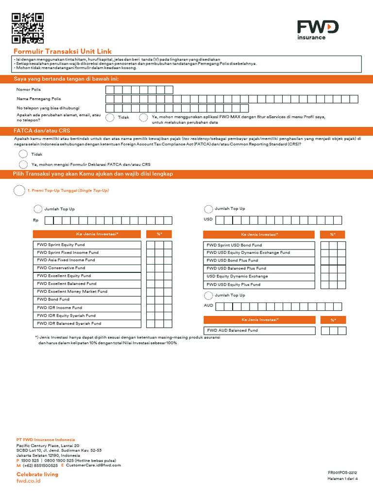 Formulir Transaksi Unit Link 29 PD Konven Rev2 | PDF
