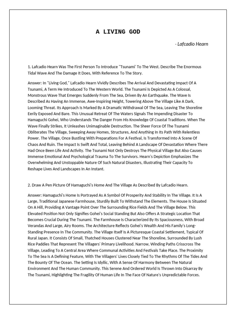 Hamaguchi's Sacrifice: A Living God | PDF | Tsunami