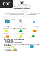 1st Grade Math: Fractions Test 1 | PDF | Mathematics