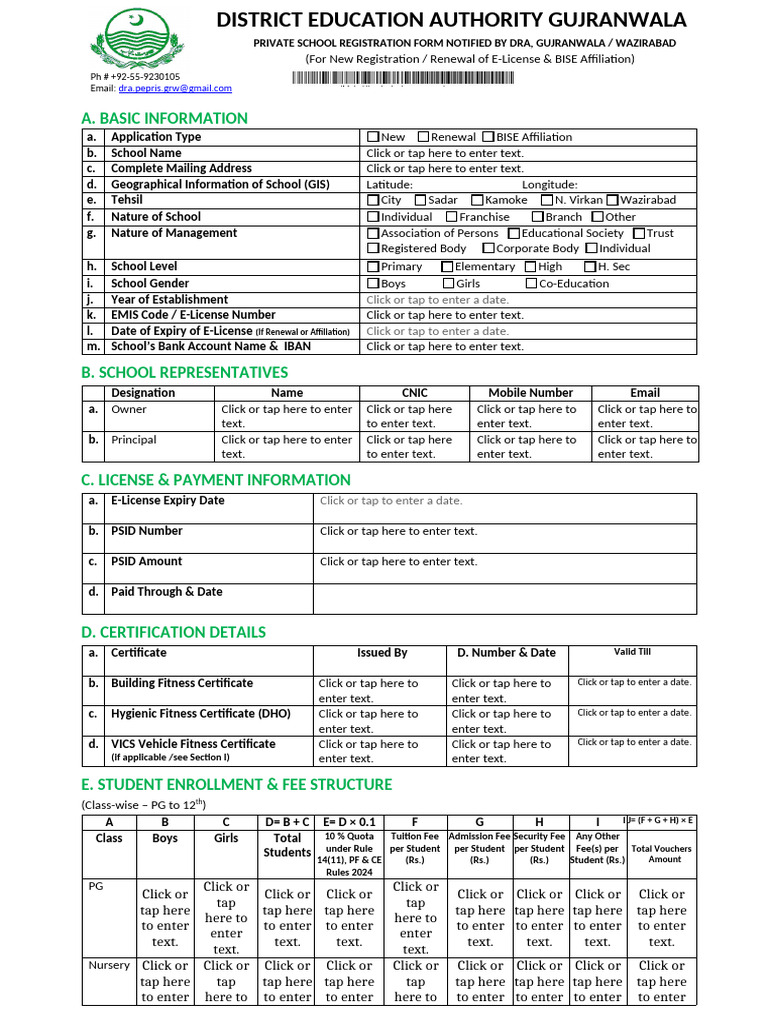 Private School Registration Form 2025-1 | PDF