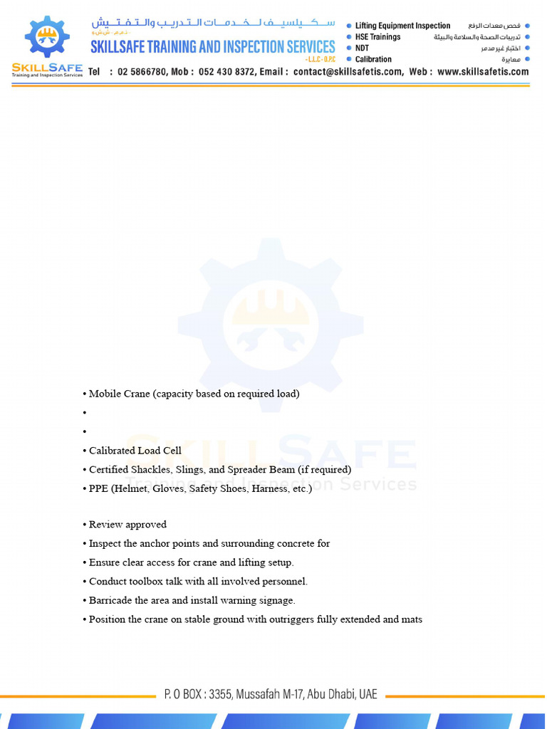Method Statement Load Testing of Anchor Points | PDF | Crane (Machine ...