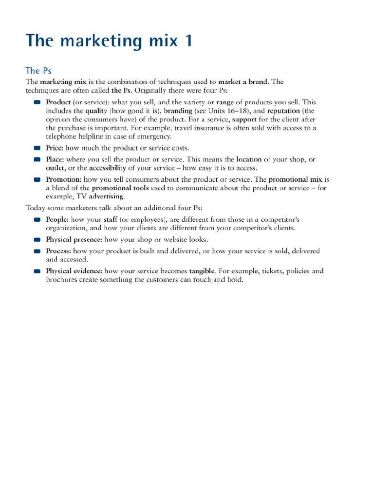 Marketing Mix | PDF