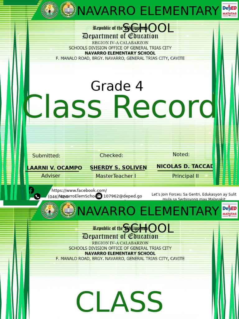 Class Record Cover Page | PDF