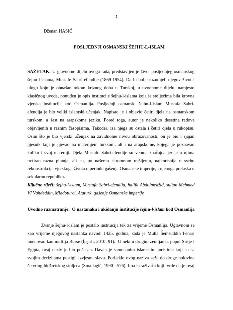 Posljednji Osmanski Šejh1 | PDF