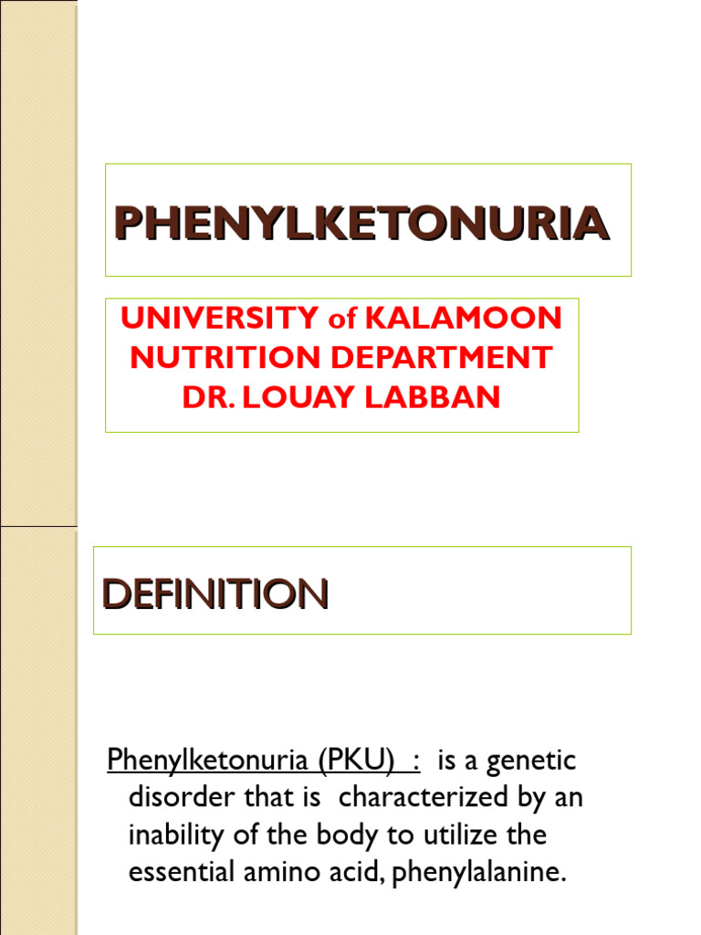 Understanding Phenylketonuria (PKU) | PDF | Phenylalanine | Diseases ...