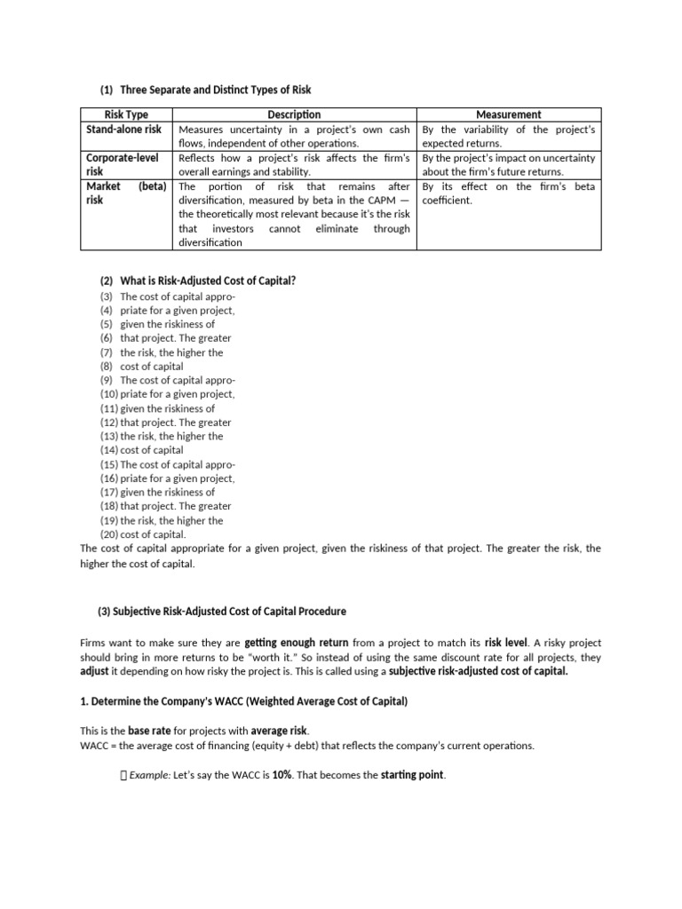 Three Separate and Distinct Types of Risk | PDF | Risk | Internal Rate ...