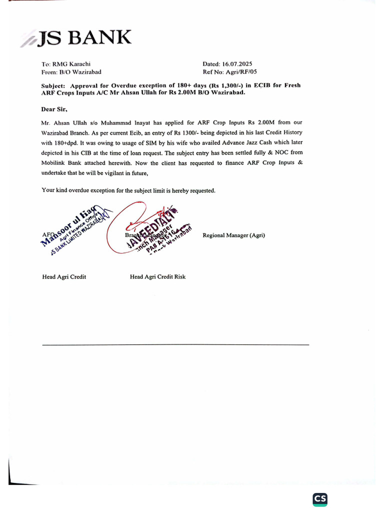 Over Due Memo | PDF