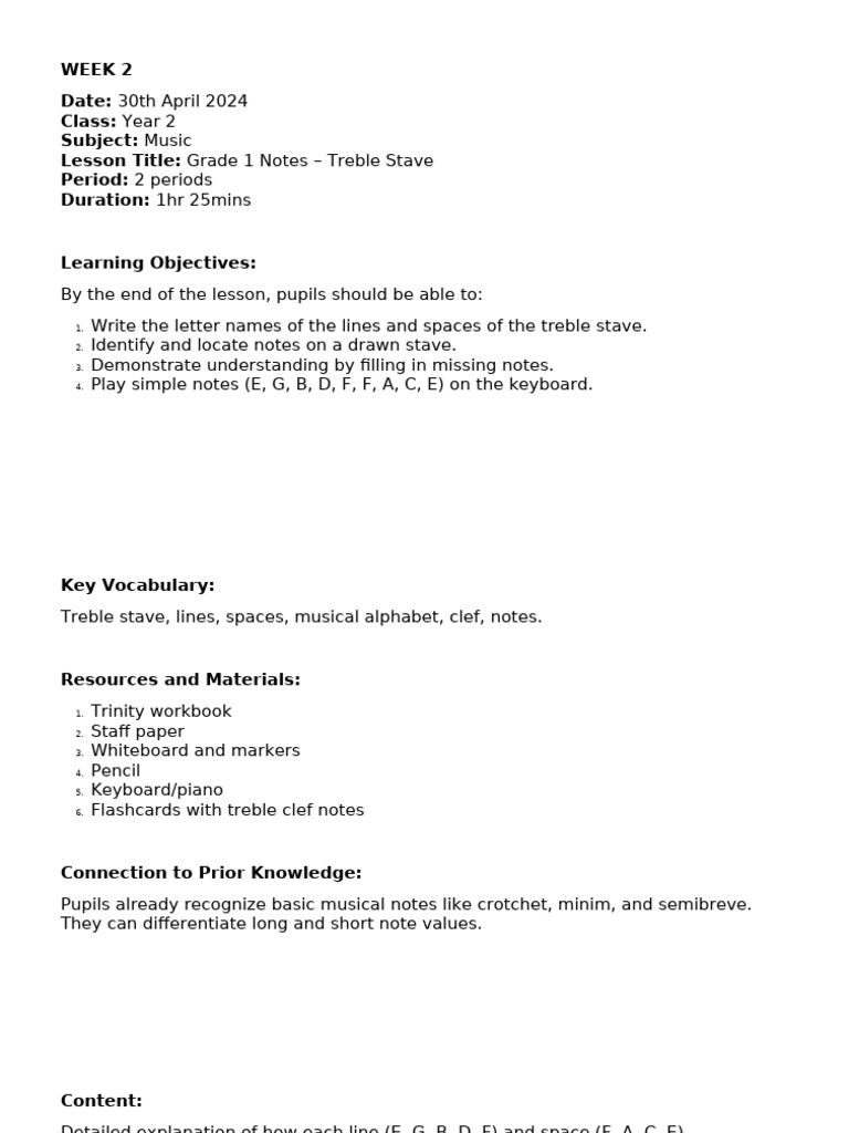 Grade 1 Music Notes: Stave & Accidentals | PDF | Clef | Musical Notation
