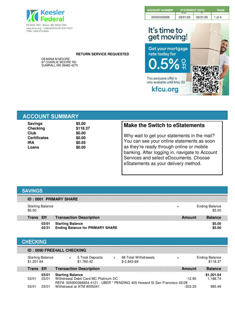 Make The Switch To Estatements: Return Service Requested | PDF | Banks ...