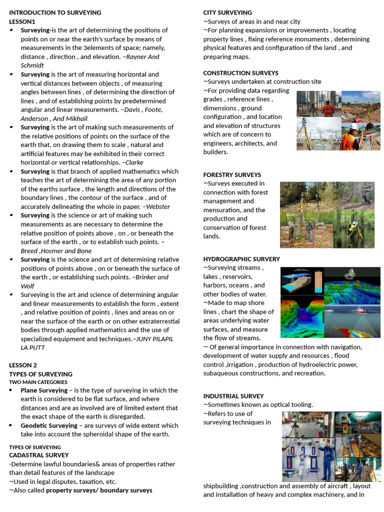 Fundamental of Surveys. Lesson 1 3 | PDF | Surveying