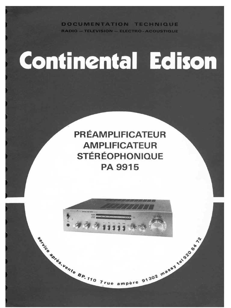 Continental Edison PA9915 | PDF