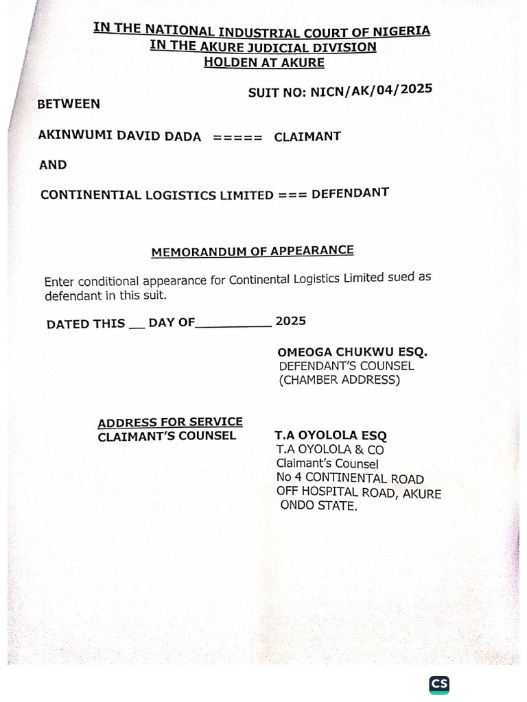 Continental Preliminary Objection | PDF