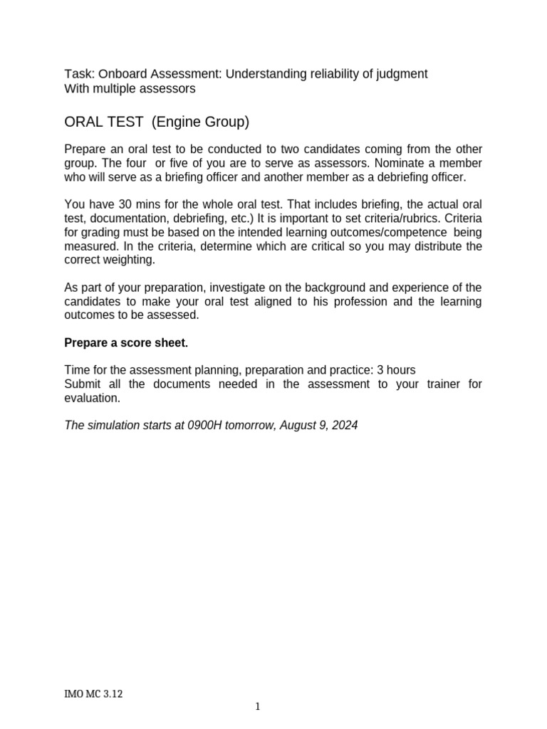 Oral Practical Exam Guidelines | PDF