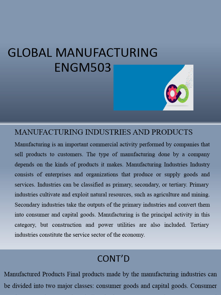 Global Manufacturing ENGM503 | PDF | Capital (Economics) | Factory