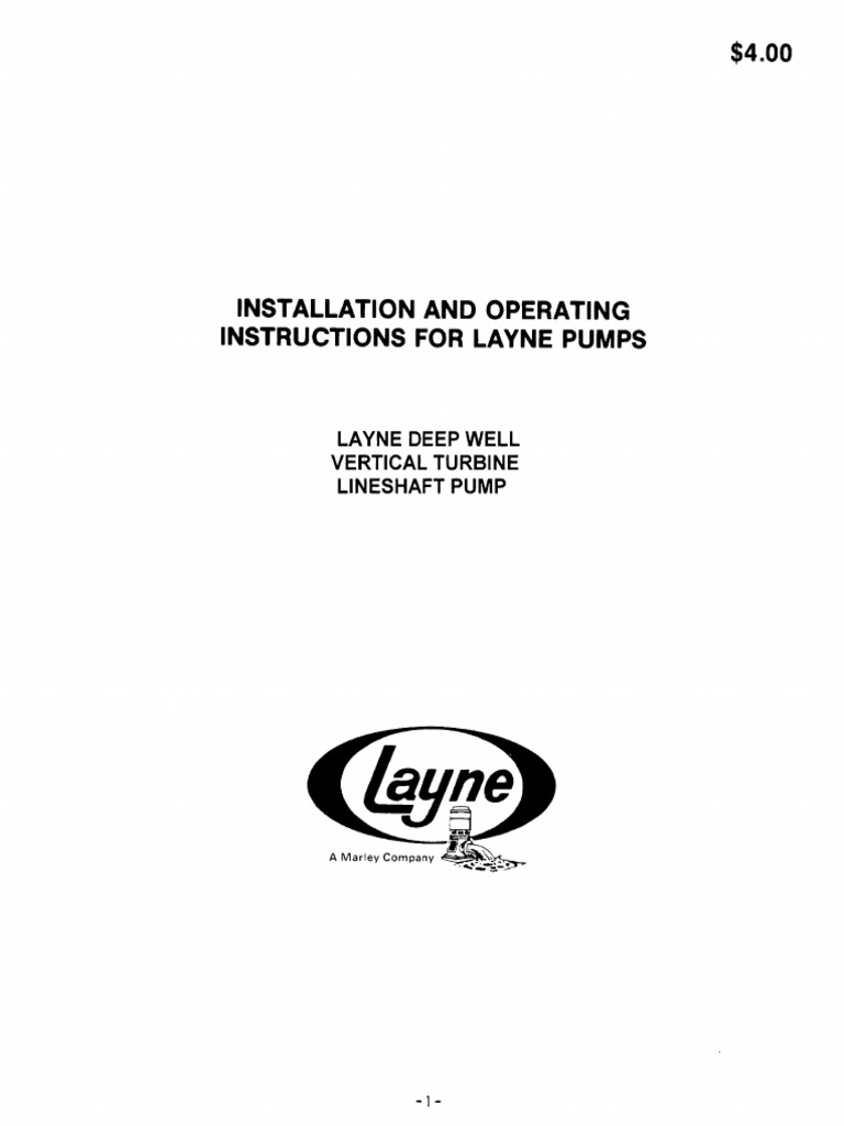 Layne Deep Well Vertical Turbine Lineshaft Pumps Iom | PDF