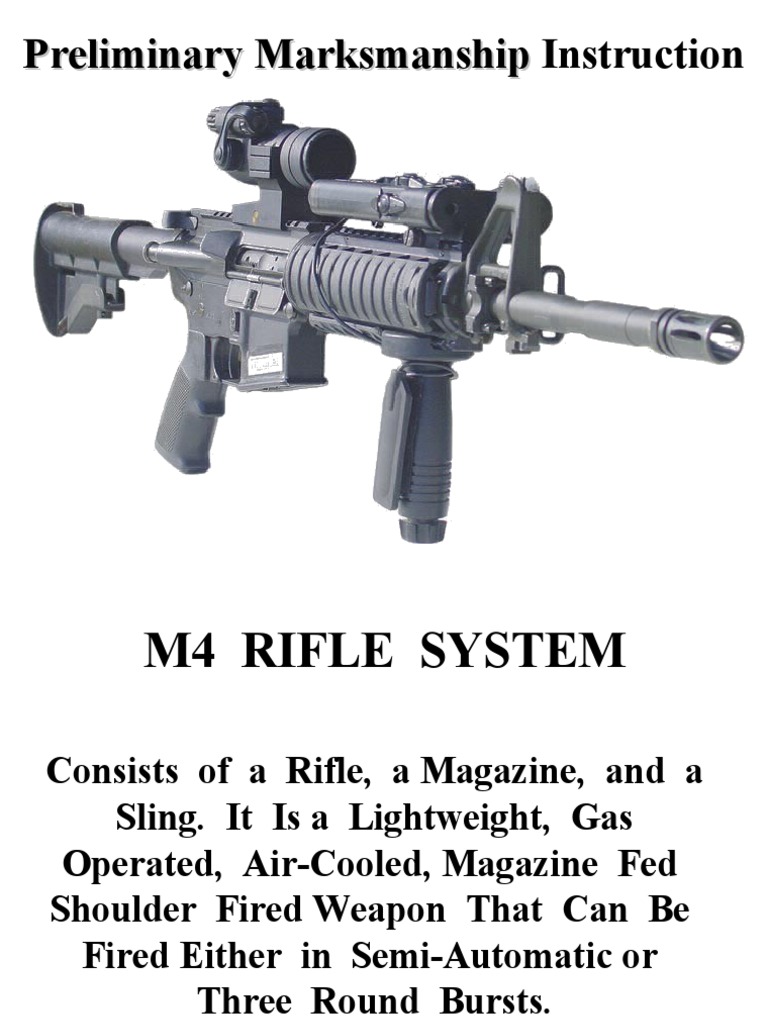 M4 Rifle PMI and Functions Check Guide | PDF | Rifle | Trigger (Firearms)